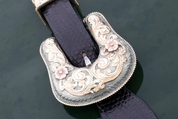 Dawson 1812 Sterling & Gold Buckle Set - Clint Orms Dawson 1812 Sterling & Gold Buckle Set - Clint Orms