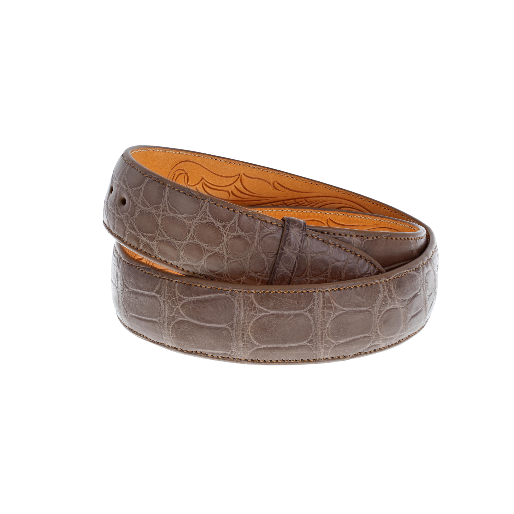 1.5" Straight Premium Miller Gray Alligator Belt – Clint Orms Engravers ...
