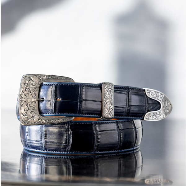 Clint Orms Clay 1.5" Sterling Silver Hand Engraved 3 Piece Buckle Set ...