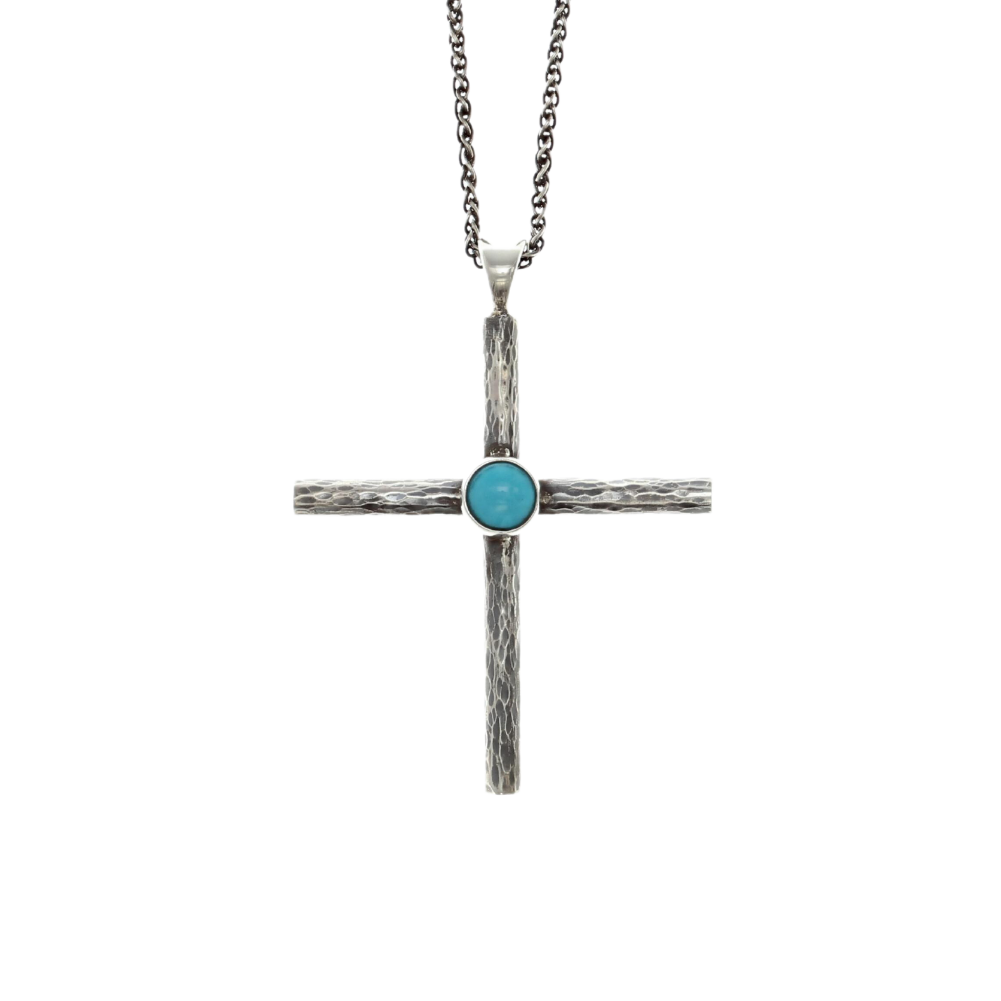 Cross 2000 Hammered Turquoise Sterling Silver Cross – Clint Orms ...
