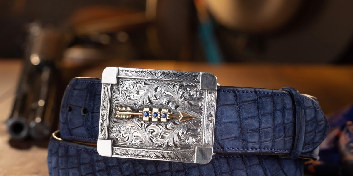 Sterling & Gold Western Belt Buckles Made & Engraved By Hand in Texas