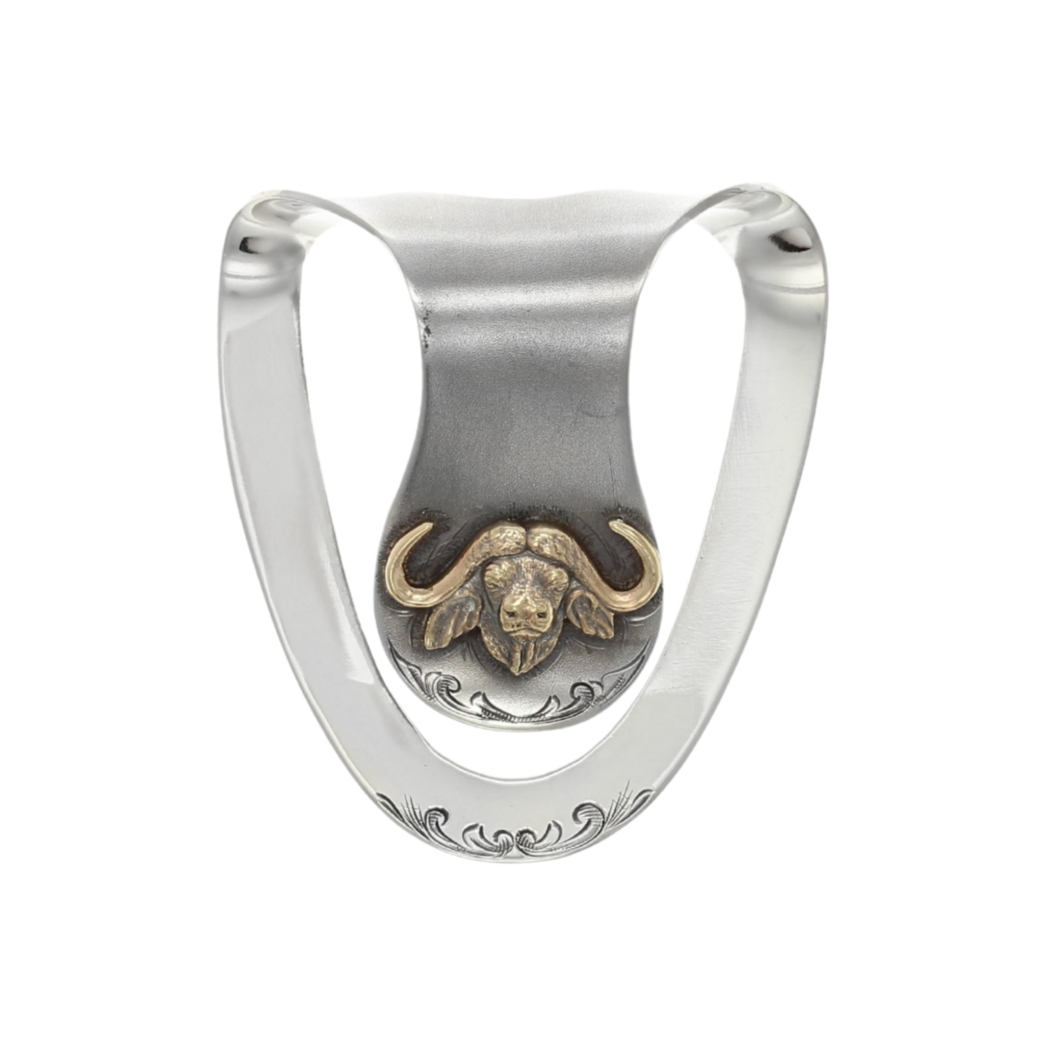 San Jac 1521 Gold Cape Buffalo Money Clip – Clint Orms Engravers ...