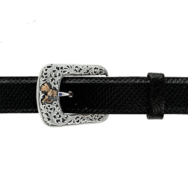 Lavaca 1864 Rose Gold Fly Buckle - Clint Orms Engravers & Silversmiths